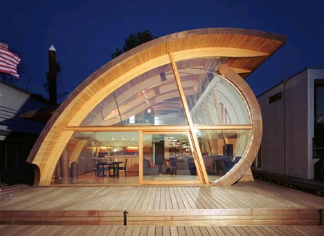 Organic 'Wood Wave' Floating Home | Designs & Ideas on Dornob