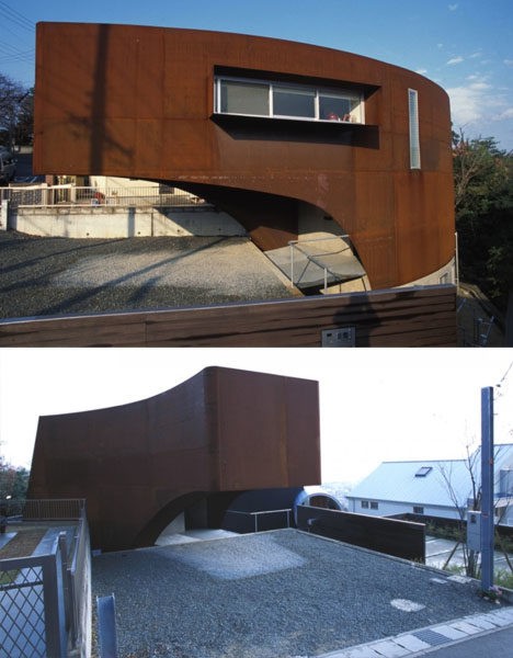 cantilever steel bridge house | Dornob
