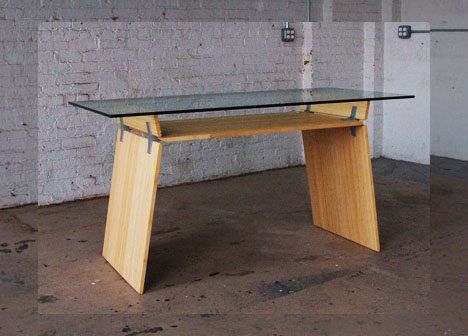 modular prefab wood desk | Dornob