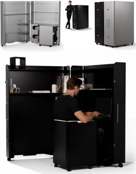 box convertible compact office desk | Dornob