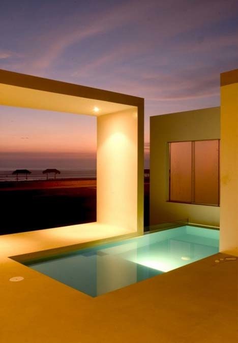 modern beach house night | Dornob
